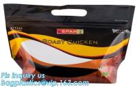 China Slider Resealable Zipper, Doypack, Roast Chicken Stand Up Pouch With Vent Hole, Bottom Gusset Self Standing for sale