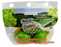 China Slider Zipper Fruit Vegetable Bags, Customizable Stand Up With Handle Packing Bag, Fruits Storage Packaging for sale