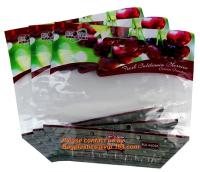 China Slider Zipper Fruit Vegetable Bags, Customizable Stand Up With Handle Packing Bag, Fruits Storage Packaging for sale