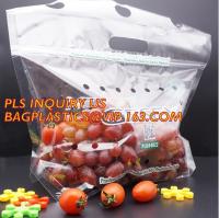 China slider Zipper Top, Vest Handle Pouch Bags, Keep Fresh pouch Bag with air Holes hanging hole, handy Handle for sale