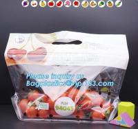 China Fruit Packing Bags For Grapes Banana Vegetables Stand Up Plastic Food Bags, Stand Up Zipper Bag for sale