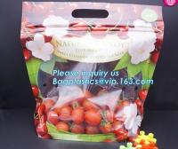 China Zip lockk Clear Stand Up Fruit Pouch Packaging Bags, Vented Produce Bags with zipper, retail vegetable fruit for sale
