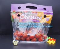 China Zip lockk Clear Stand Up Fruit Pouch Packaging Bags, Vented Produce Bags with zipper, retail vegetable fruit for sale