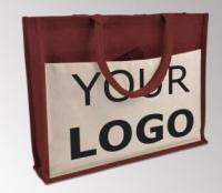 China Burlap Tote Bags Bulk Laminated Interior Jute Tote Bag Full Gusset With Inner Zipper Pocket, DIY Art Crafts for sale