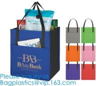 China Nonwoven fabric Grocery Tote, Reinforced Handle Heavy Duty Large Shopping, Kitchen Reusable box bags for sale