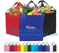 China Nonwoven fabric Grocery Tote, Reinforced Handle Heavy Duty Large Shopping, Kitchen Reusable box bags for sale