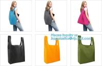 China Xlarge Handle Bags Reusable Washable Foldable Folding Reusable Shopping Bags, Groceries With Zipper Carrier for sale