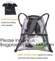 China Drawstring Bags, Waterproof Small Clear Bag For Stadium Colleges Sport Event Work Concert Security Approved for sale