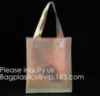 China Laser Handle Shoulder Bag Glitter Tote Bag Pvc Holographic Bag, vinyl rainbow, Beach Swimming Tote for sale