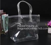 China Travel Shopping Shoulder Bags, TPU, PVC, EVA, Soft Handle Women Transparent Beach Bags, Drawstring Bags for sale