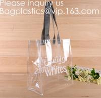 China Travel Shopping Shoulder Bags, TPU, PVC, EVA, Soft Handle Women Transparent Beach Bags, Drawstring Bags for sale
