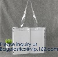China Travel Shopping Shoulder Bags, TPU, PVC, EVA, Soft Handle Women Transparent Beach Bags, Drawstring Bags for sale