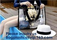China PVC, Nylon, slider closure Stadium Bag, Clear tote Bag, Beach Bag Handbag, Travel & Gym Zippered Tote Bags for sale