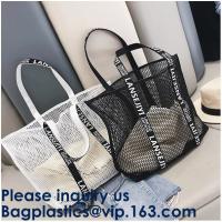 China Mesh Beach Bags Totes, Extra Large Pockets, Oversized Big Duffle Bag, net bags, Grocery Produce Pockets for sale