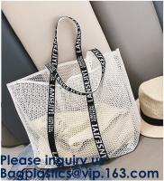 China Mesh Beach Bags Totes, Extra Large Pockets, Oversized Big Duffle Bag, net bags, Grocery Produce Pockets for sale