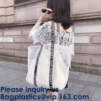 China Mesh Beach Bags Totes, Extra Large Pockets, Oversized Big Duffle Bag, net bags, Grocery Produce Pockets for sale