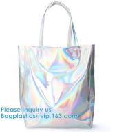 China Reflective laser PU leather bag, Iridescent Tote, Fashion Holographic Handbag, Privacy Bag, Stadium Work Bag for sale