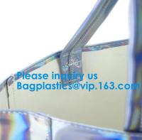 China Reflective laser PU leather bag, Iridescent Tote, Fashion Holographic Handbag, Privacy Bag, Stadium Work Bag for sale