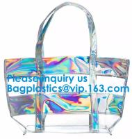 China Reflective laser PU leather bag, Iridescent Tote, Fashion Holographic Handbag, Privacy Bag, Stadium Work Bag for sale