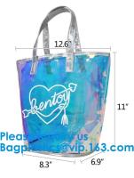 China Reflective laser PU leather bag, Iridescent Tote, Fashion Holographic Handbag, Privacy Bag, Stadium Work Bag for sale
