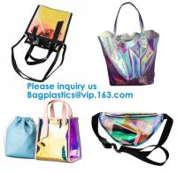 China Reflective laser PU leather bag, Iridescent Tote, Fashion Holographic Handbag, Privacy Bag, Stadium Work Bag for sale