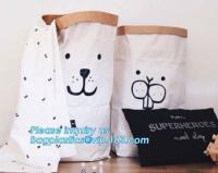 China le sac en papier bag, Kraft Paper Storage Linen Bag Kids Toys Clothing Organizer Basket Nursery Home Decor for sale