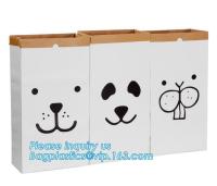 China le sac en papier bag, Kraft Paper Storage Linen Bag Kids Toys Clothing Organizer Basket Nursery Home Decor for sale