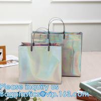 China Holographic Rainbow Handbag Reusable Bags, Gym Sports Security Travel Beach Lunch Box Restaurant Takeouts for sale
