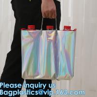 China Holographic Rainbow Handbag Reusable Bags, Gym Sports Security Travel Beach Lunch Box Restaurant Takeouts for sale