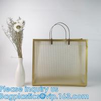 China Gift Bag, Promotional Clear Transparent PP Shopping Bag Hard Plastic Bag, Pp Tote Bag, Square Bottom for sale