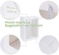 China Kraft Paper Bags Square Bags, Thick Paper Bag With Window For Wedding, Party, Birthday, Shopping, Flower Bags for sale