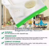China PEVA, Silicone, Reusable Storage Resealable Freezer Food Bags, Leak Proof Zip lockk Airtight lunch Container for sale