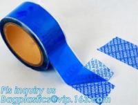 China labeling tape, Number Transfer Warranty Clothing With Series Number Void Seal Tamper Evident Security Tape for sale