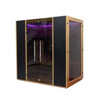 China Luxury 4 Person Home Infrared Sauna with Low EMF Carbon Heaters 220V for sale