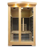 China 2 Person Hemlock Solid Wood Indoor Sauna with Low EMF Carbon Heater 1800W for sale