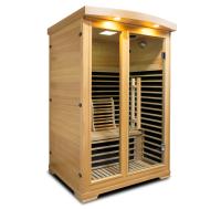China 2 Person Hemlock Solid Wood Indoor Sauna with Low EMF Carbon Heater 1800W for sale