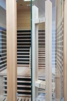 China 2 Person Hemlock Solid Wood Indoor Sauna with Low EMF Carbon Heater 1800W for sale