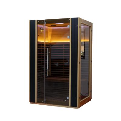 China Indoor Far Infrared Low EMF Sauna Room 4 Person Red Cedar Hemlock 6kw for sale