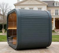 China 4 Person Solid Wood Bucket Cube Sauna House with 6kw Heater Reduces Blood Viscosity for sale