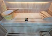 China Outdoor 3 Person Spruce Red Cedar Shaped Sauna Room with 6kw Electric Stove for sale
