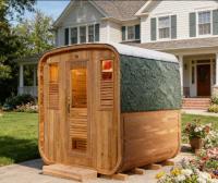 China 2-Person Far Infrared Sauna Room Hemlock Wood 8mm Tempered Glass Home Use for sale