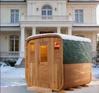 China 2-Person Far Infrared Sauna Room Hemlock Wood 8mm Tempered Glass Home Use for sale