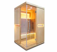 China 2 Person Far Infrared Dry Sauna Room 120x130x200cm Hemlock Wood WiFi Control Panel 1800W for sale