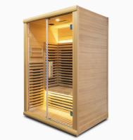 China Low EMF Far Infrared Sauna 1 Person Hemlock Wood 1600W Therapy Lights Home Spa for sale