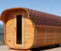 China 4 Person Hemlock Porch Bucket Cube Sauna Room with Full Spectrum Heater and Smart Control for sale