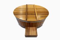China Oval Red Cedar Ice Bath Bucket Cold Plunge Tub 2405W Chiller WiFi Control for sale