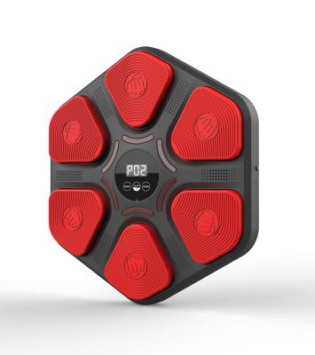 China Smart Music Boxing Training Machine Wall Mounted 400x400mm 5 Zone Light Guided Punching Target for sale