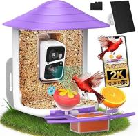 China Window Mounted Acrylic Visible Bird Feeder With Type C Interface And Way Audio Support for sale