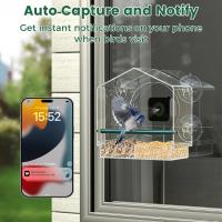 China Window Bird Feeder with 2K Camera AI Bird Identification 10000 Species Plug-in Power for sale