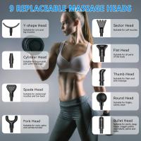 China Silent Percussion Massage Gun 12mm Deep Tissue 3200 RPM 9 Heads for sale